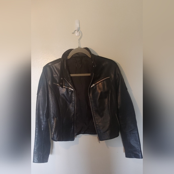 Peruzzi | Jackets & Coats | Peruzzi Vintage Black Leather Jacket | Poshmark